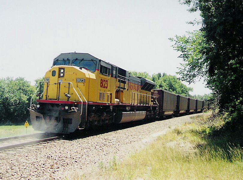 UP 8015 east with 8123 DPU
